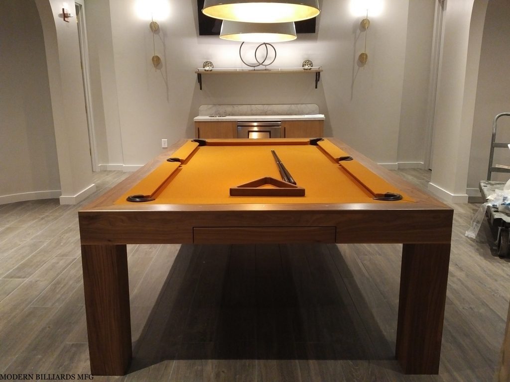 Modern Pool Table Natural Walnut - Modern Billiards Mfg (310) 962-6981