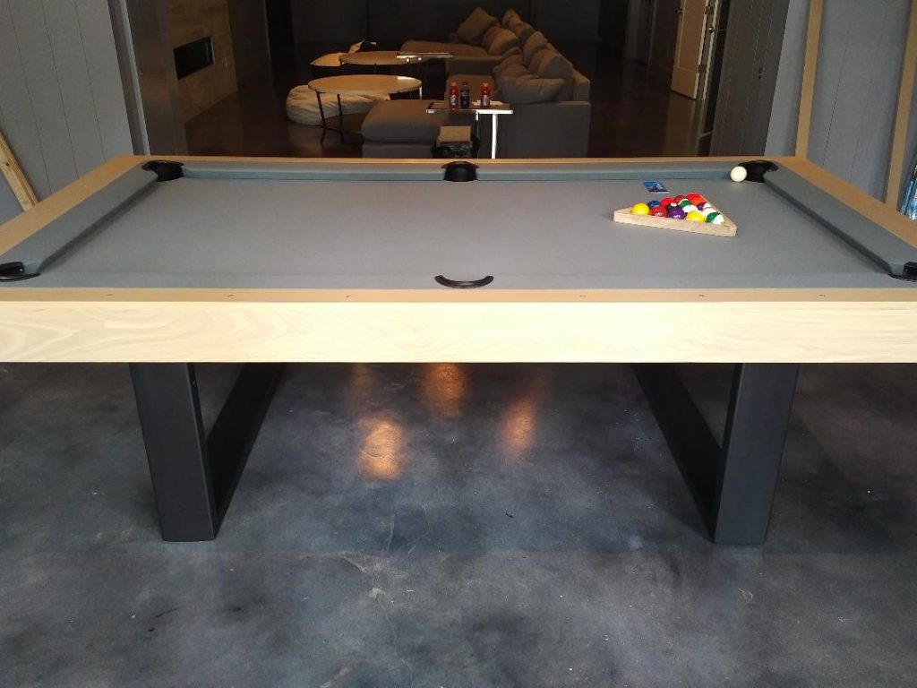 RIVIERA OAK POOL TABLE custom contemporary steel modern pool table