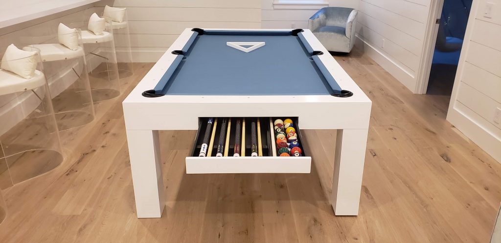 Modern White Pearl Pool Table with Drawer - Custom Made For You