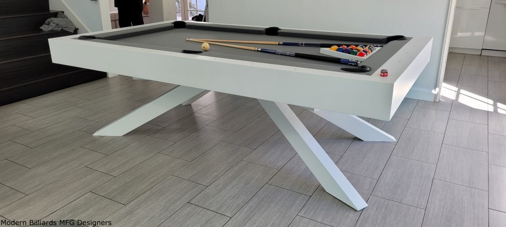 Modern White Spider Pool Table Billiards - Modern Billiards Mfg (310 ...