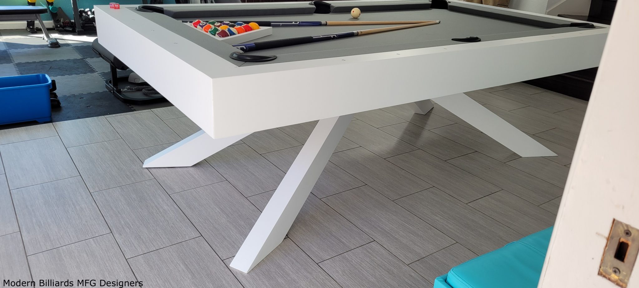 Modern White Spider Pool Table Billiards - Modern Billiards Mfg (310 ...