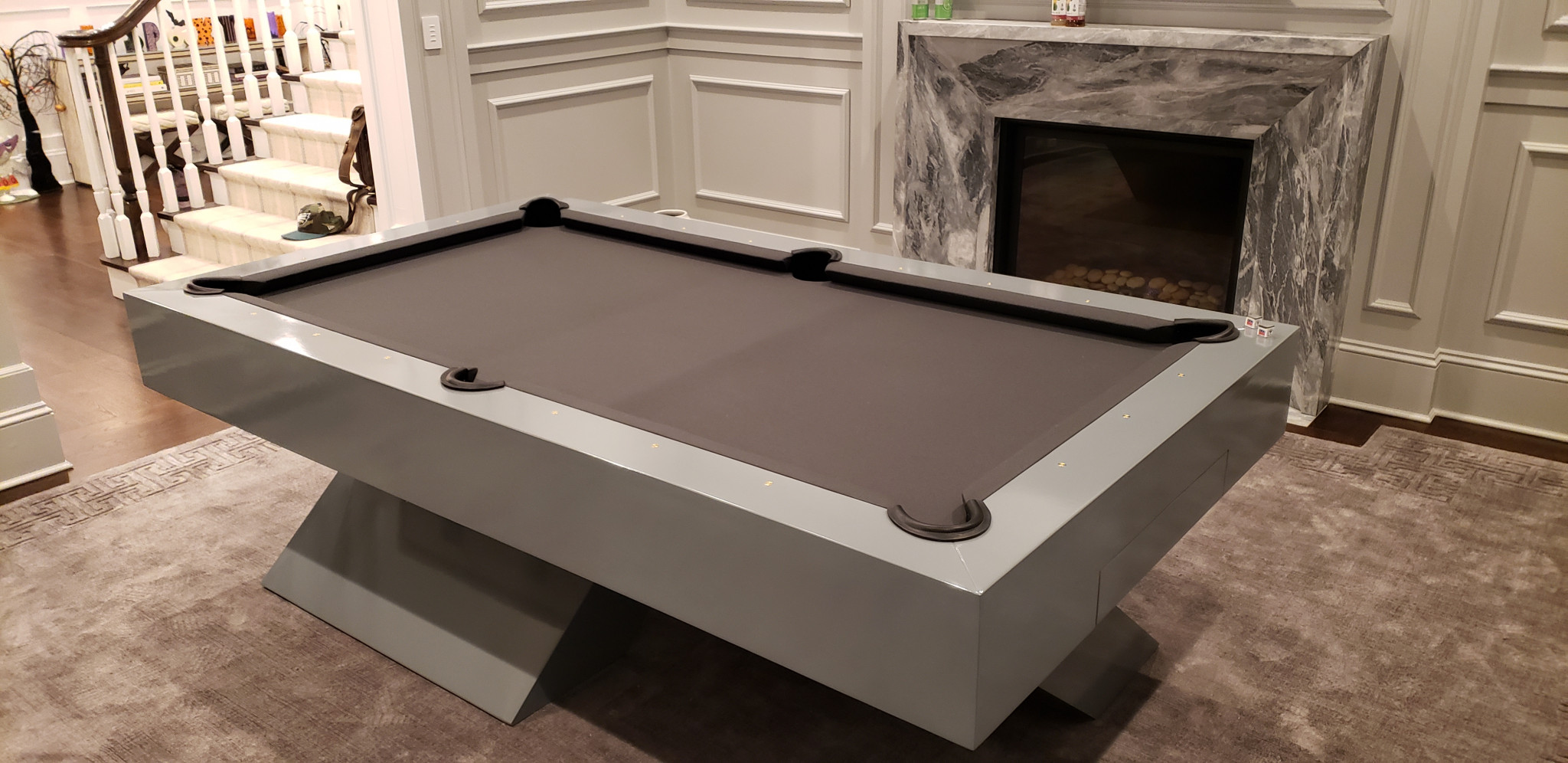 MODERN POOL TABLES MODEL MODERN TULUM III PIANO GREY FINISH - Modern ...
