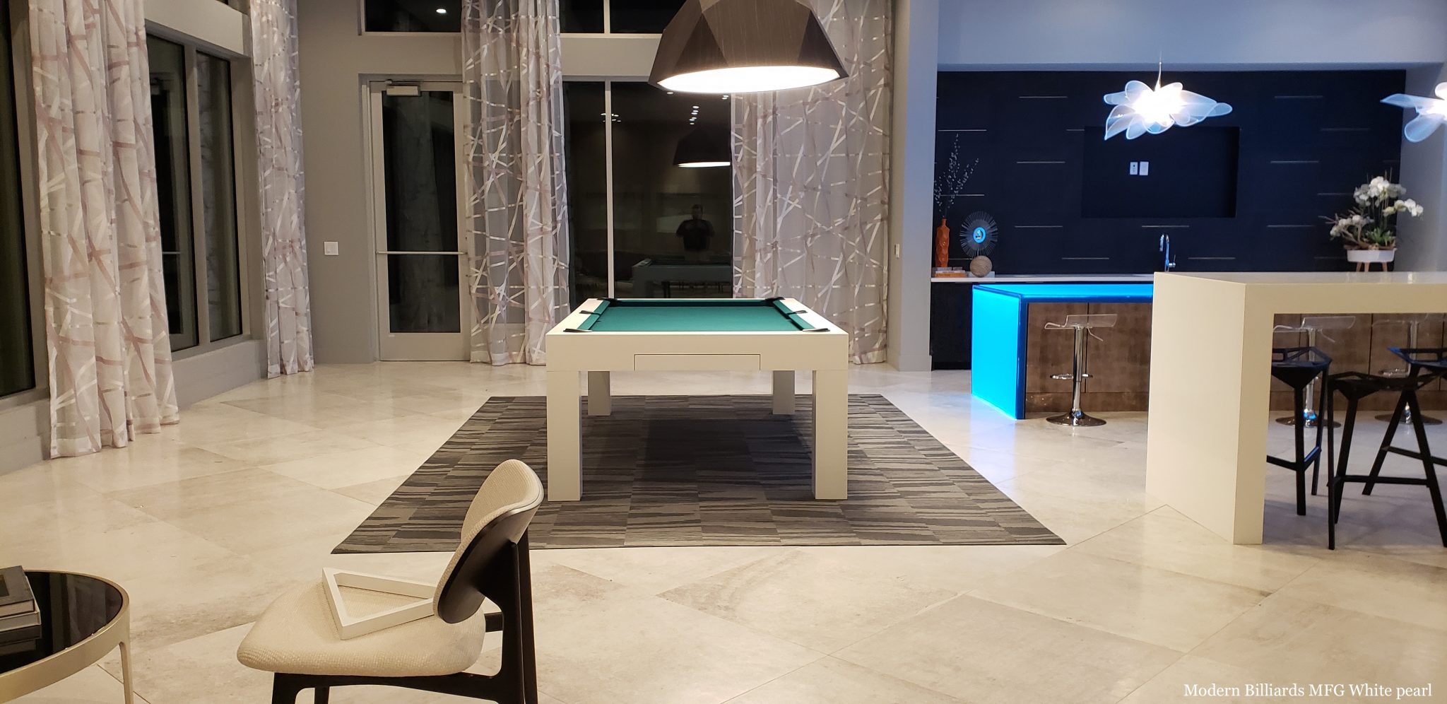 Modern White Pool Table - Modern Billiards Mfg (310) 962-6981