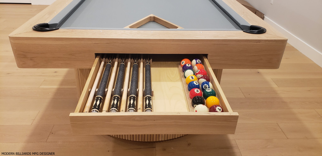 MODERN POOL TABLES MODEL FINNLEY RIFT WHITE OAK - Modern Billiards Mfg ...