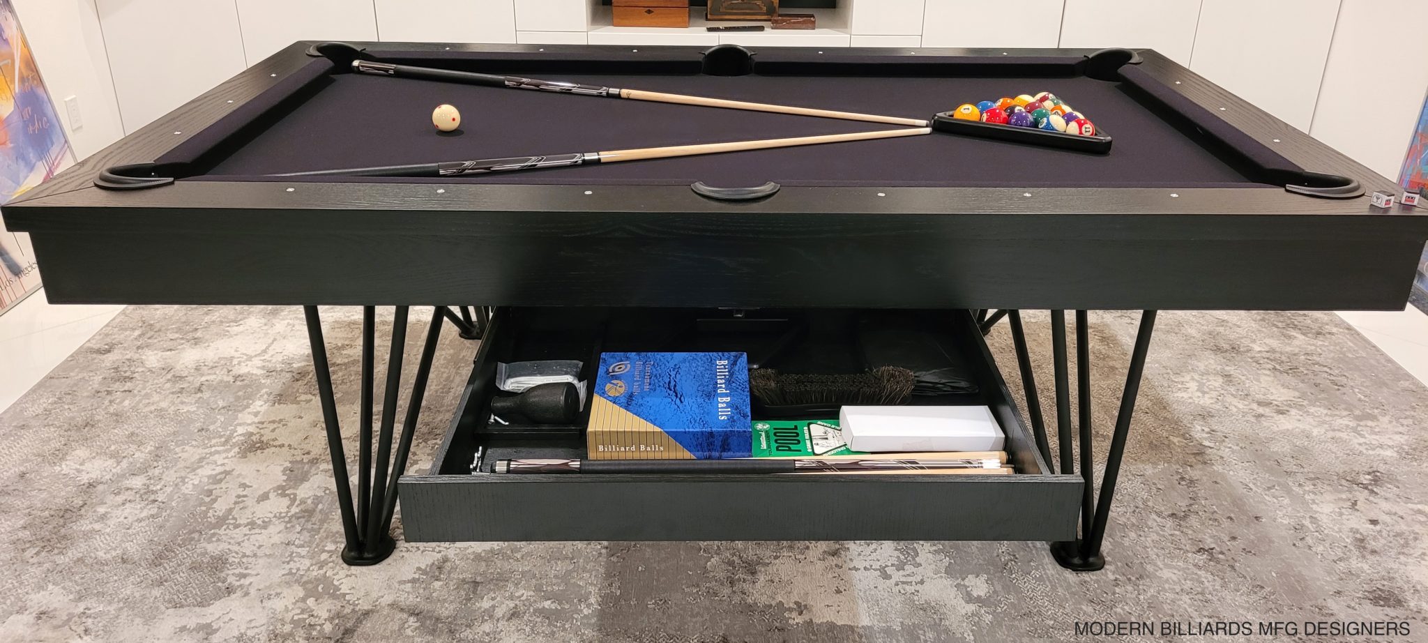 Dauphine Steel Pool Table Modern Custom contemporary tool tables