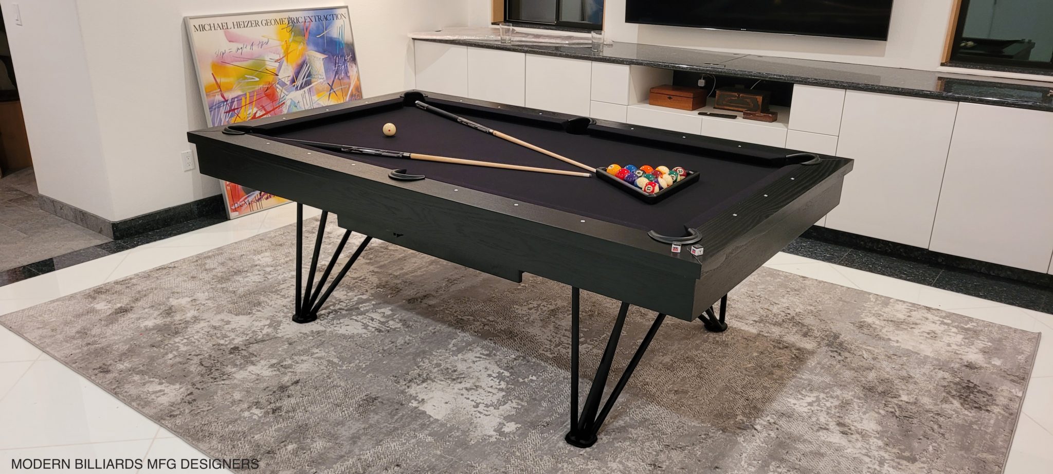 Dauphine Steel Pool Table Modern Custom contemporary tool tables
