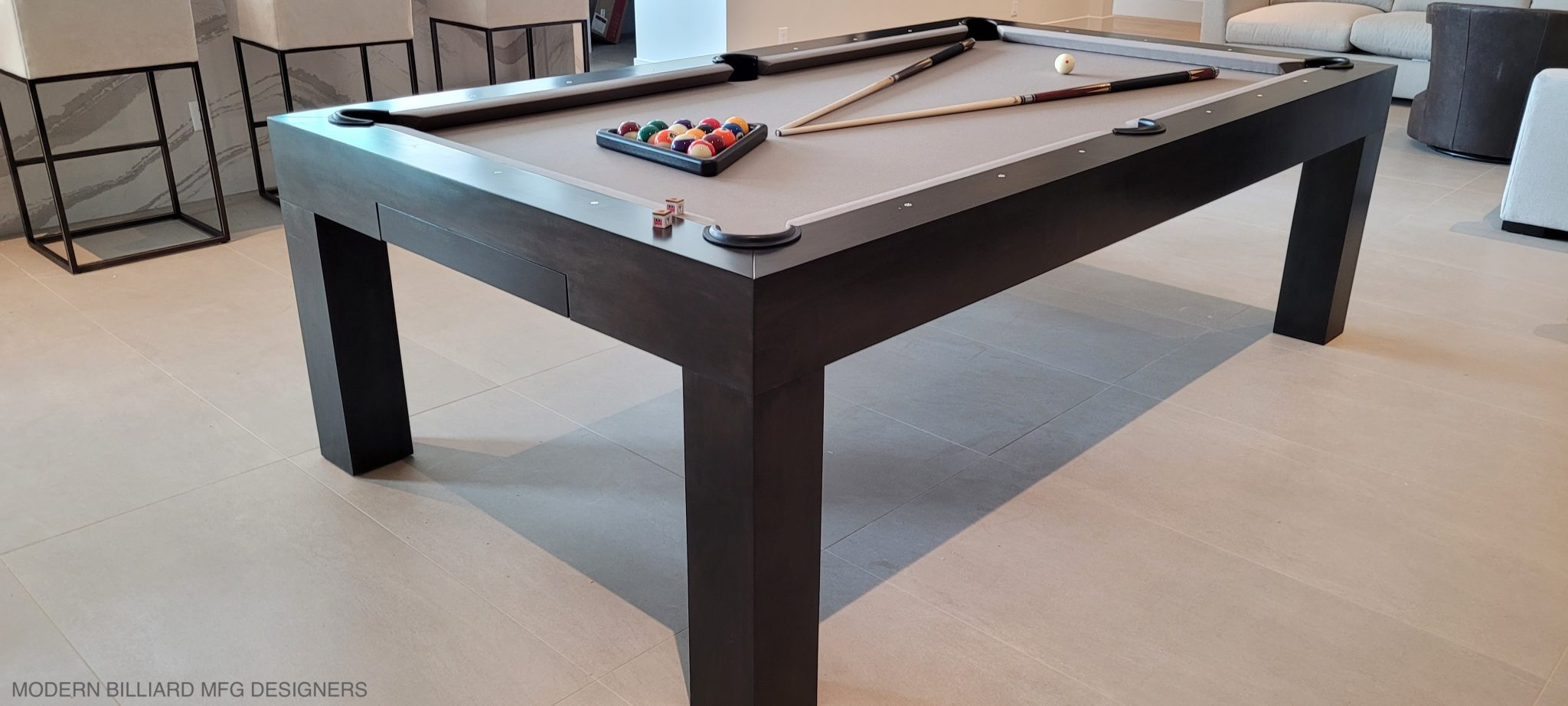 Modern Ebony Pool Table Custom contemporary pool table