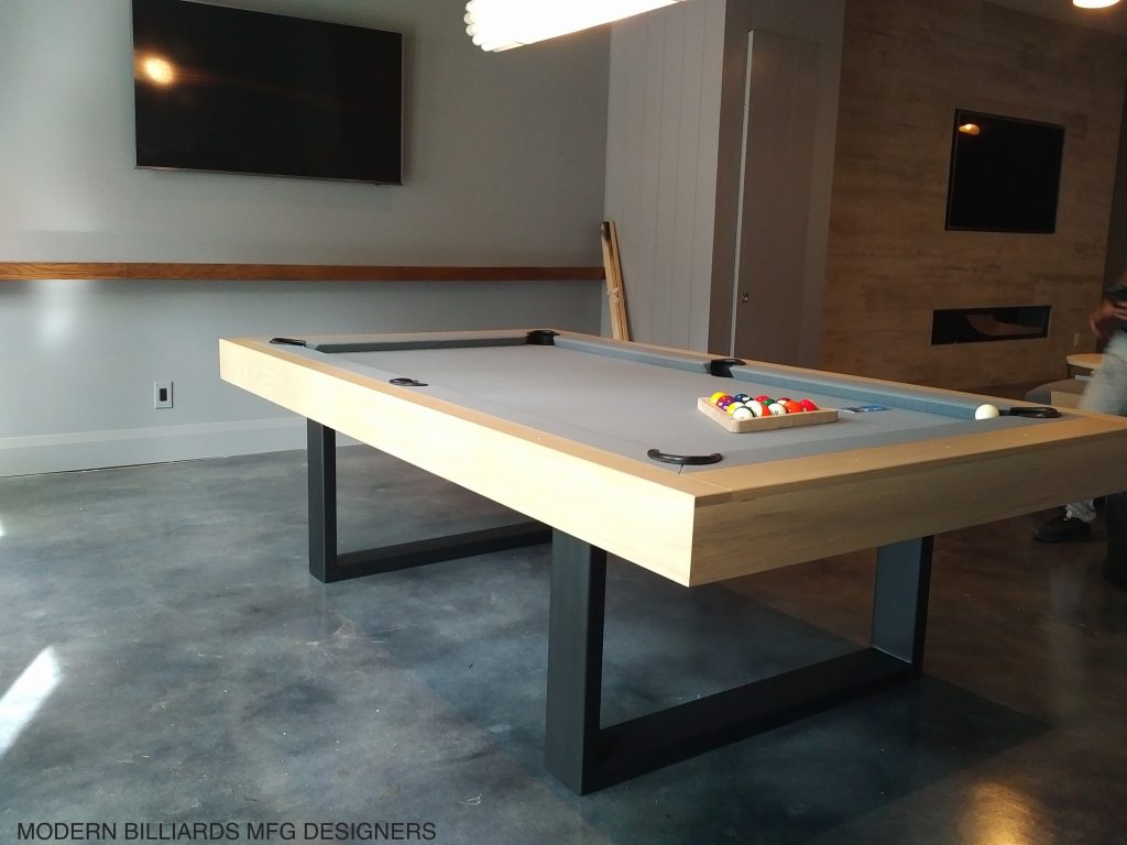 RIVIERA OAK POOL TABLE custom contemporary steel modern pool table