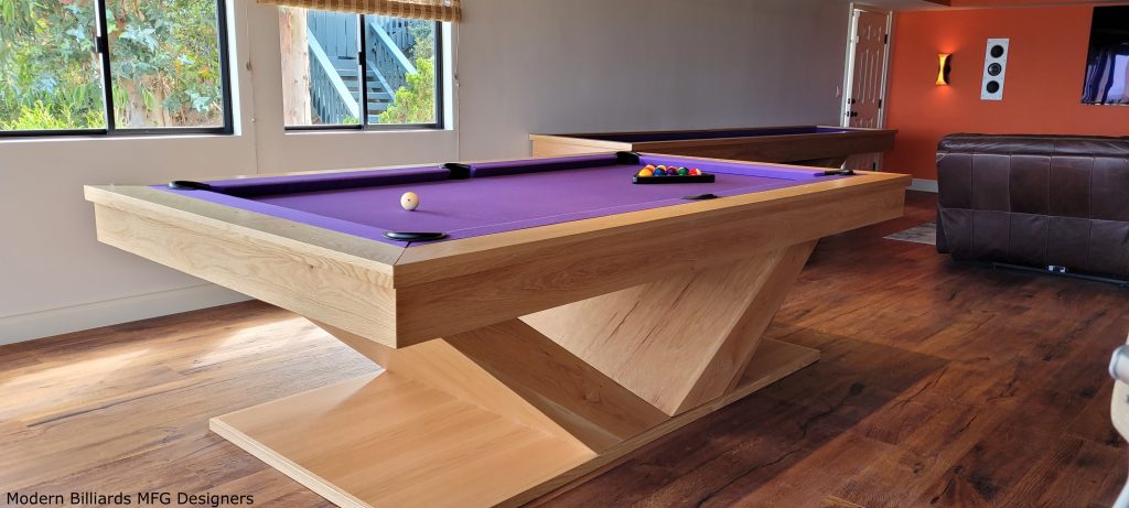 RIVIERA OAK POOL TABLE custom contemporary steel modern pool table