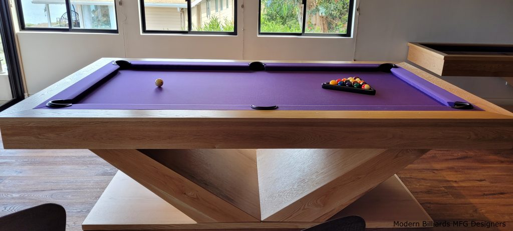 RIVIERA OAK POOL TABLE custom contemporary steel modern pool table