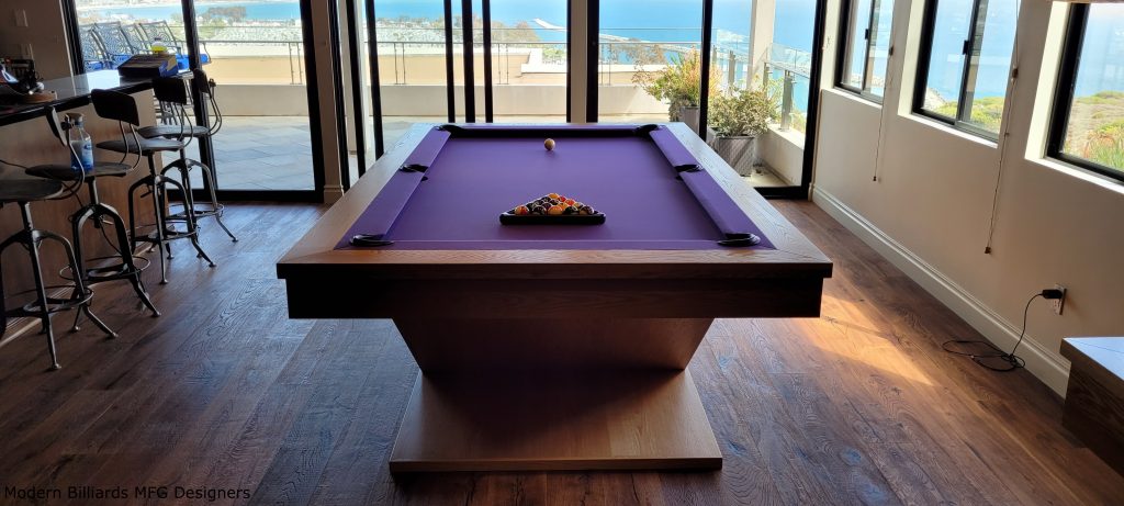 RIVIERA OAK POOL TABLE custom contemporary steel modern pool table