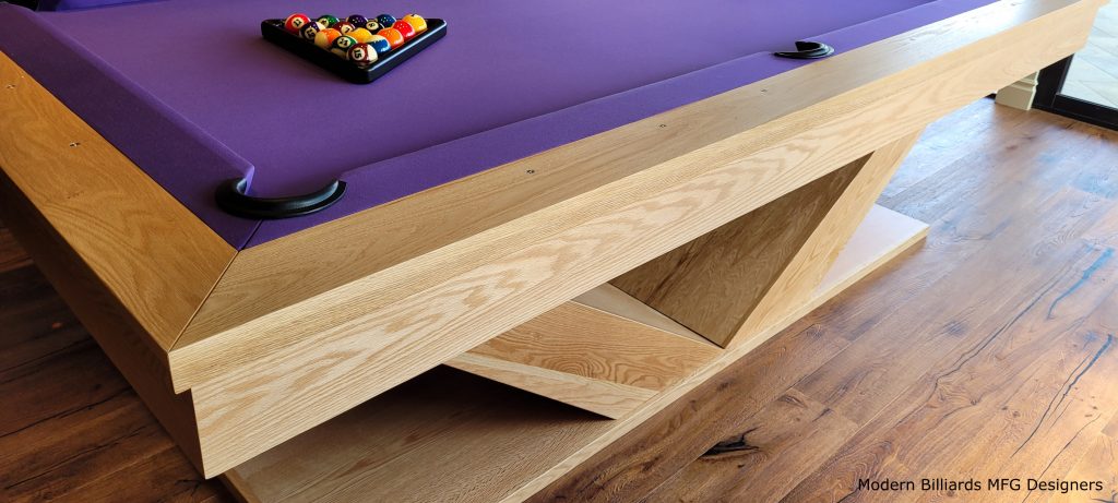 RIVIERA OAK POOL TABLE custom contemporary steel modern pool table