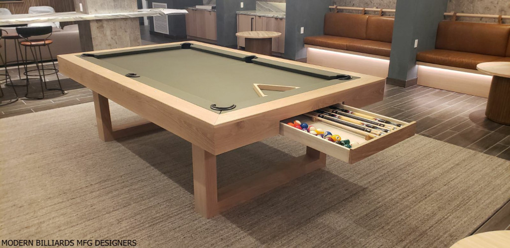 MODERN POOL TABLE CONCIERGE WHITE OAK RAW - Modern Billiards Mfg (310 ...