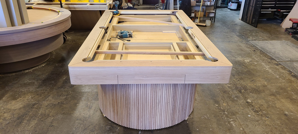 MODERN POOL TABLE MODEL FINNLEY RIFT WHITE OAK - Modern Billiards Mfg ...