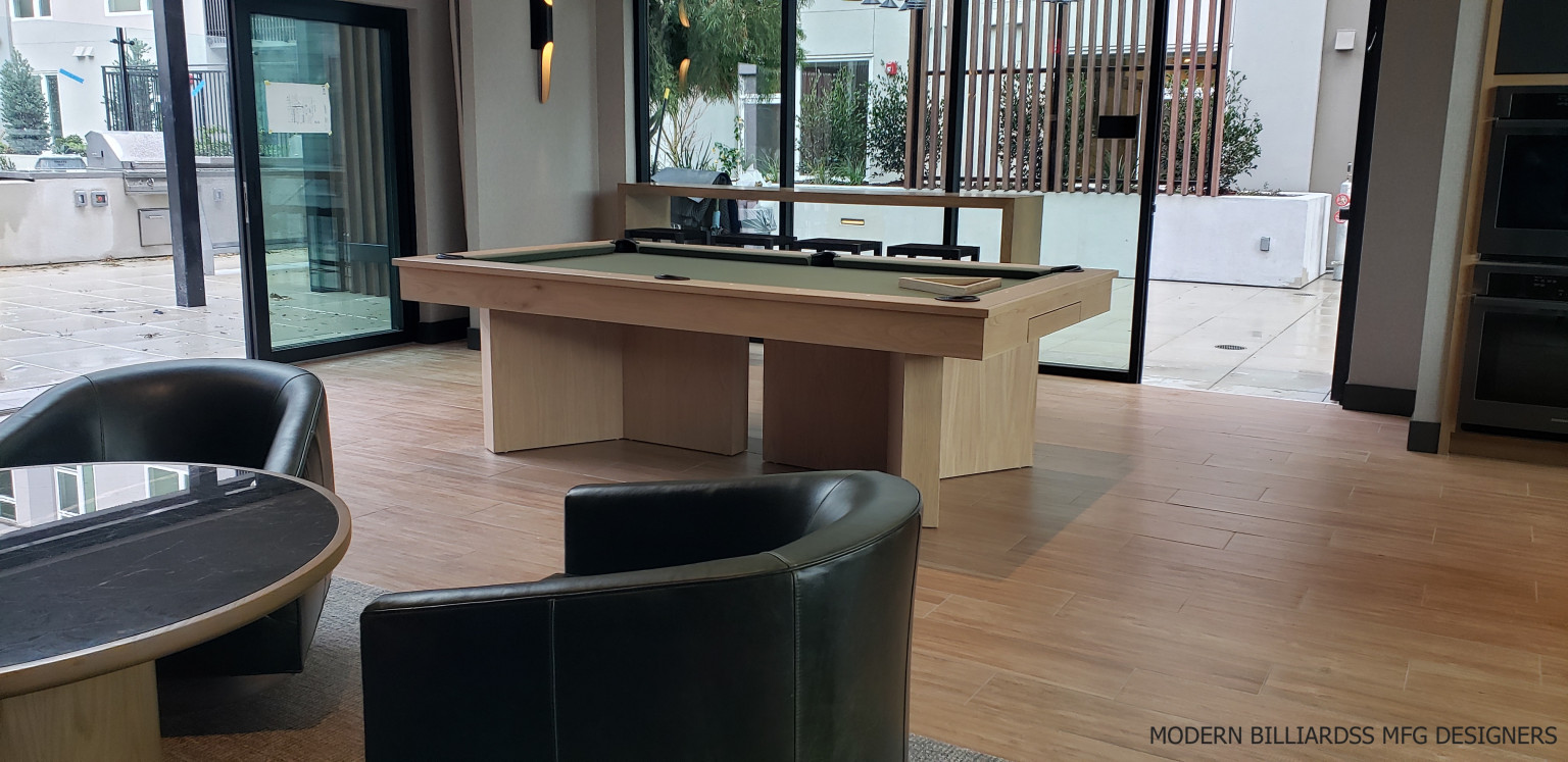 Contemporary Pool Tables Infinity Natural Red Oak - Modern Billiards ...