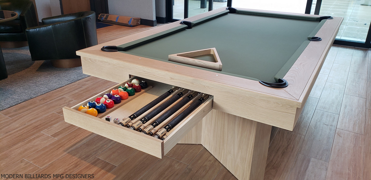 Contemporary Pool Tables Infinity Natural Red Oak - Modern Billiards ...
